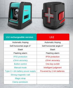Nivel láser Mileseey herramienta de nivelación 3D de 5 líneas y 12 líneas, color verde, trípode ...